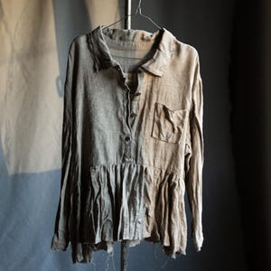 Natural Sackcloth Linen Shirt BALLERINA. Vintage Sack Linen Women ...
