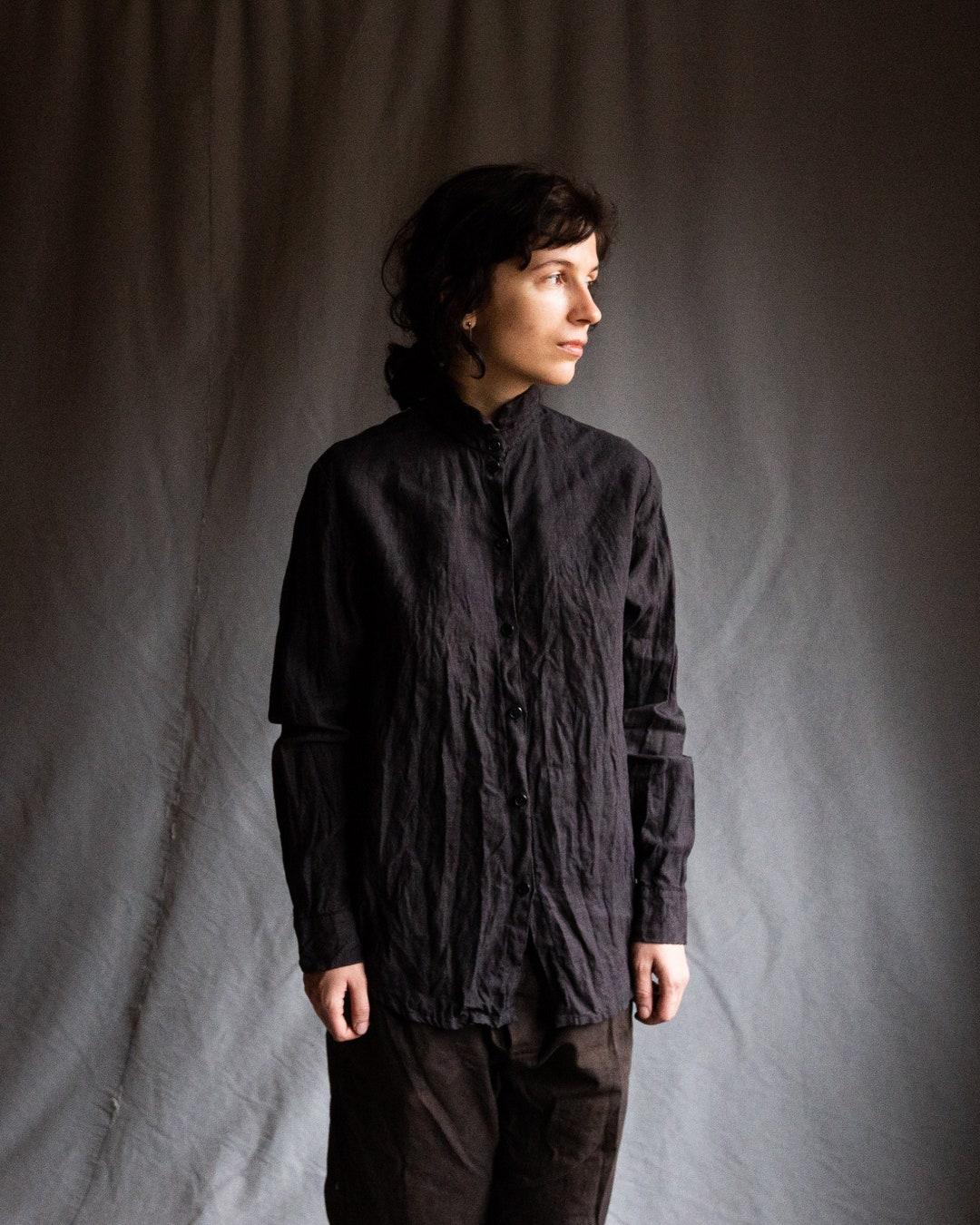 Untrue Black Shirt TWILIGHT. Linen Women Clothing Vintage - Etsy