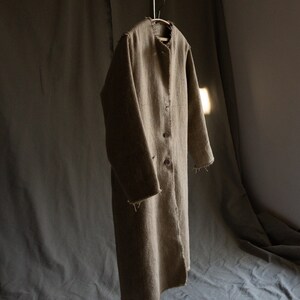 Natural Grey Hemp and Wool Coat HARVEST. Woolen Coat Trench Coat Jacket ...