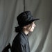 Black Linen Fedora Hat SHADOW. Gothic Hat Handmade Hat Vegan Fedora ...