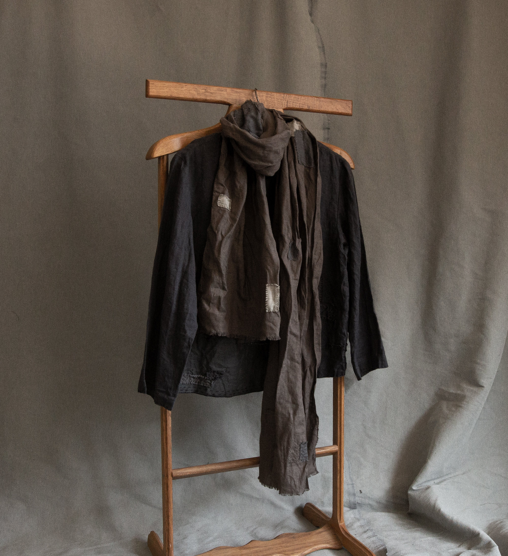 Brown Linen Patched Scarf INSPIRATION - Etsy