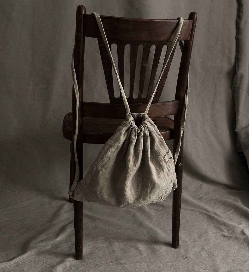 Small Linen Backpack Flax Bag Knapsack Linen Summer Boro | Etsy