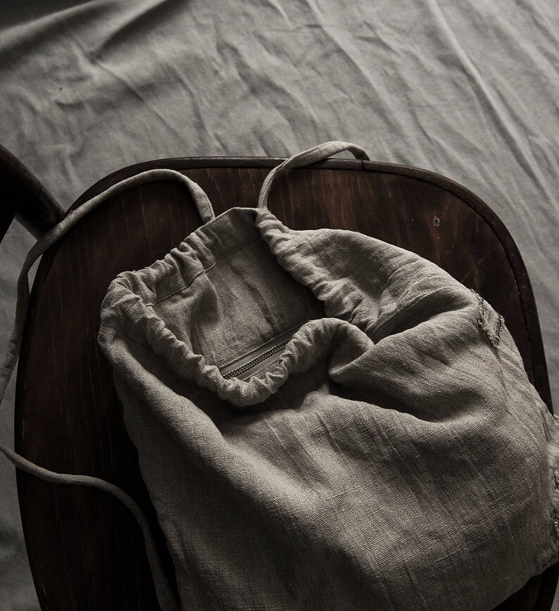 Small Linen Backpack Flax Bag Knapsack Linen Summer Boro | Etsy