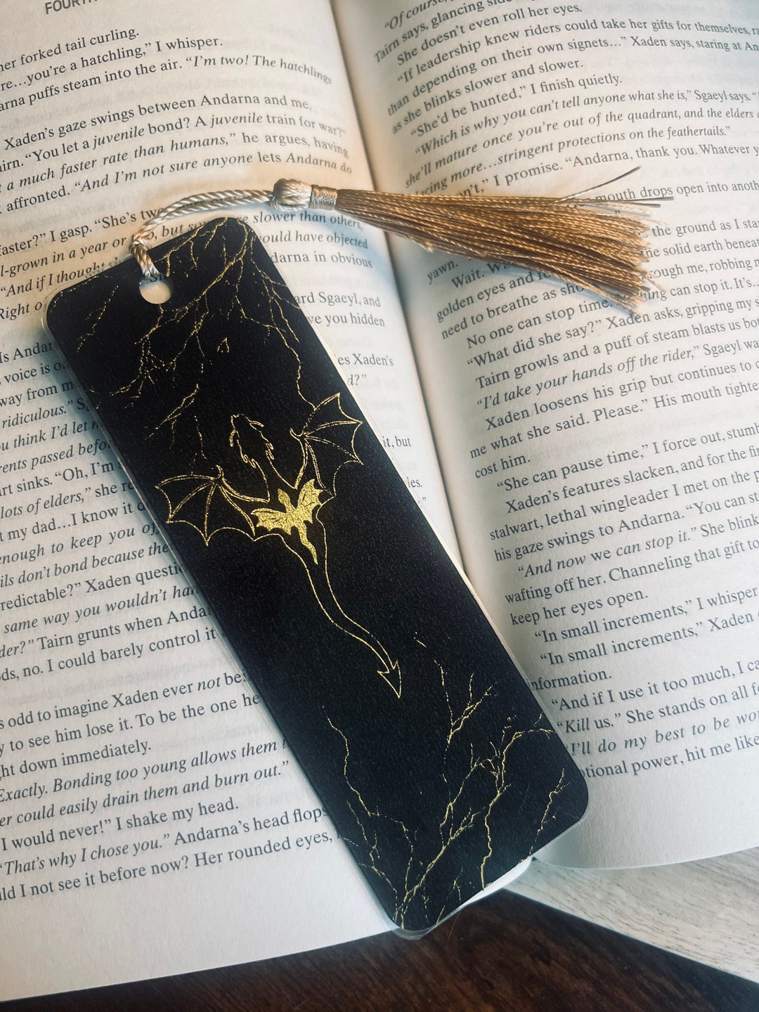 4th Wing Back "tattoo" Laminated Bookmark Metallic Foil Dragon - Etsy