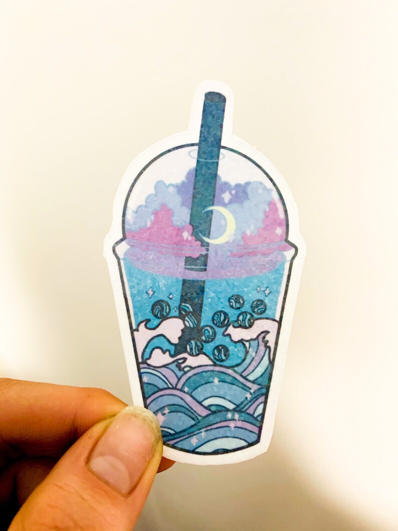 Holographic Boba Tea Sticker - Etsy