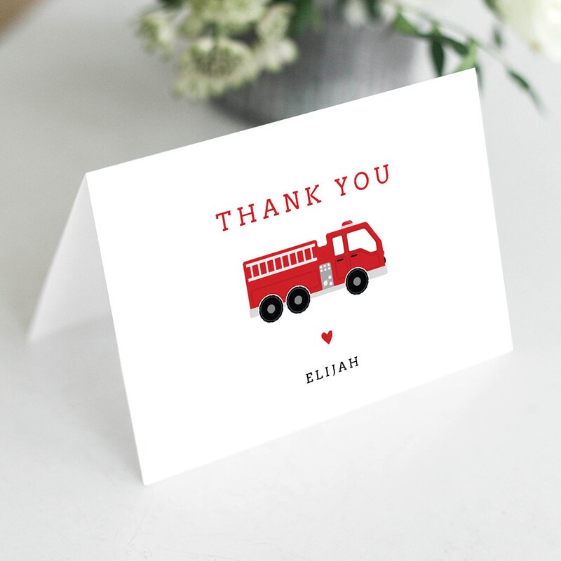 Fire Truck Thank You - Etsy