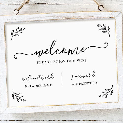 Wifi Password Printable Wifi Sign Template Welcome Guest - Etsy