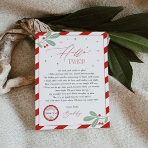 Elf Arrive Letter, Hello Note From Elf, Elf Greeting, 100% Editable ...