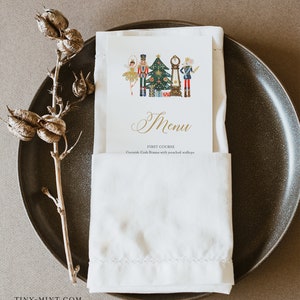 Nutcracker Menu Card, Holiday Dinner Menu Template, Printable Christmas ...