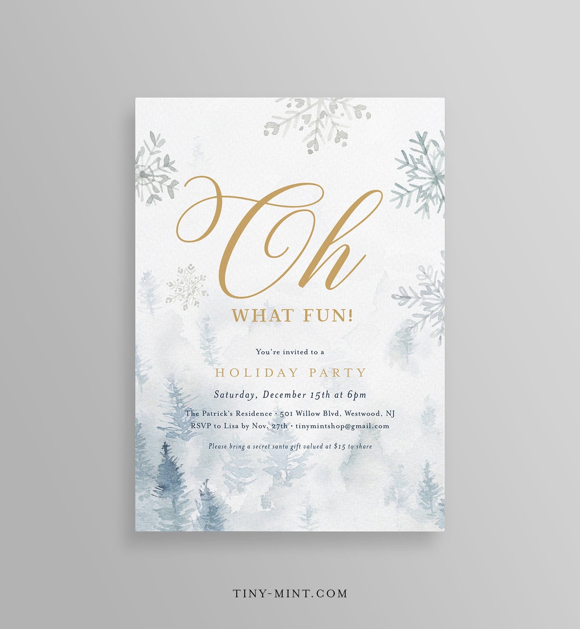 Holiday Party Invitation Template Christmas Party Invite - Etsy