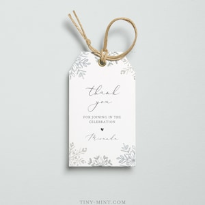 Snowflake Favor Tag Template, Winter Baby Shower Tag, Holiday Thank You ...