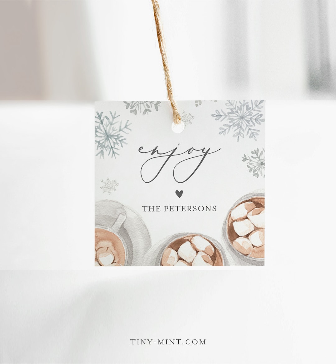 Hot Chocolate Label Template, Printable Hot Cocoa Bomb Favor Tag ...