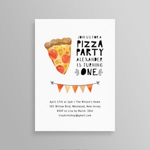 Pizza Party Invitation Template, Pizza Birthday Invite, DIY Pizza ...