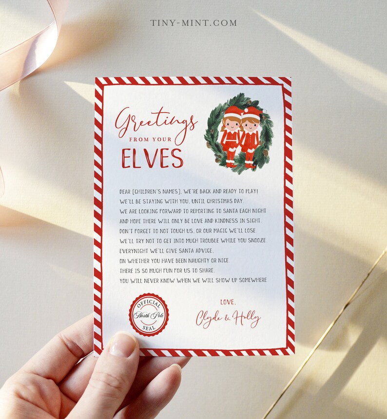 Goodbye Letter From Elves Farewell Letter 100% Editable - Etsy