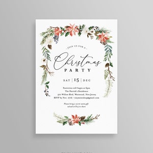 Christmas Party Invitation Template, Printable Holiday Party Invite ...