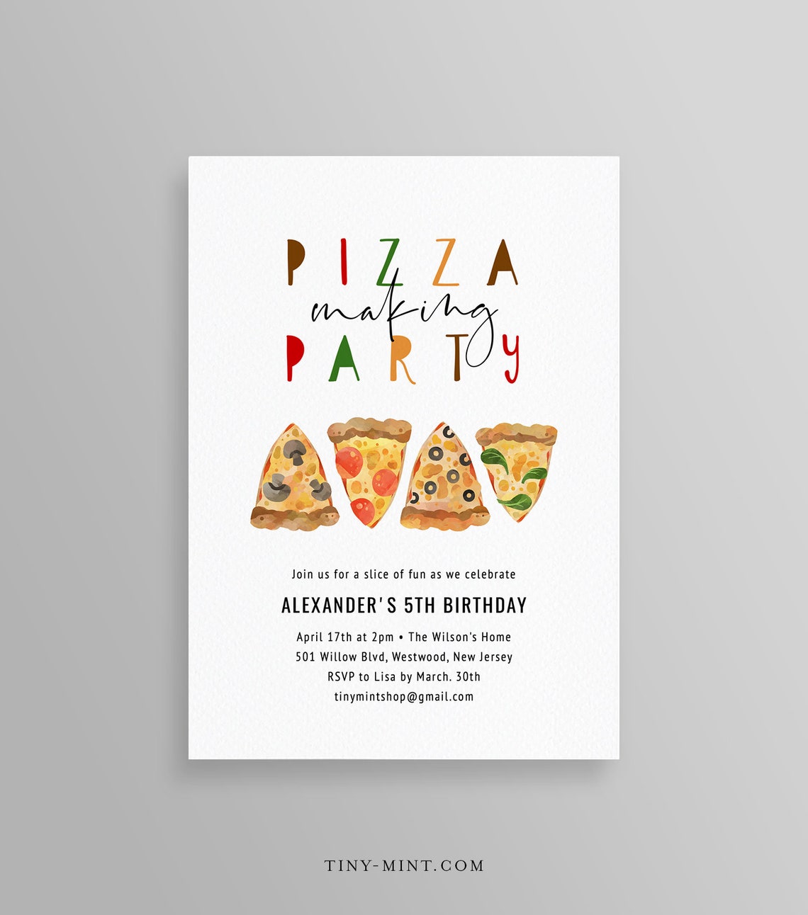 Pizza Making Party Invitation Template Printable Pizza | Etsy