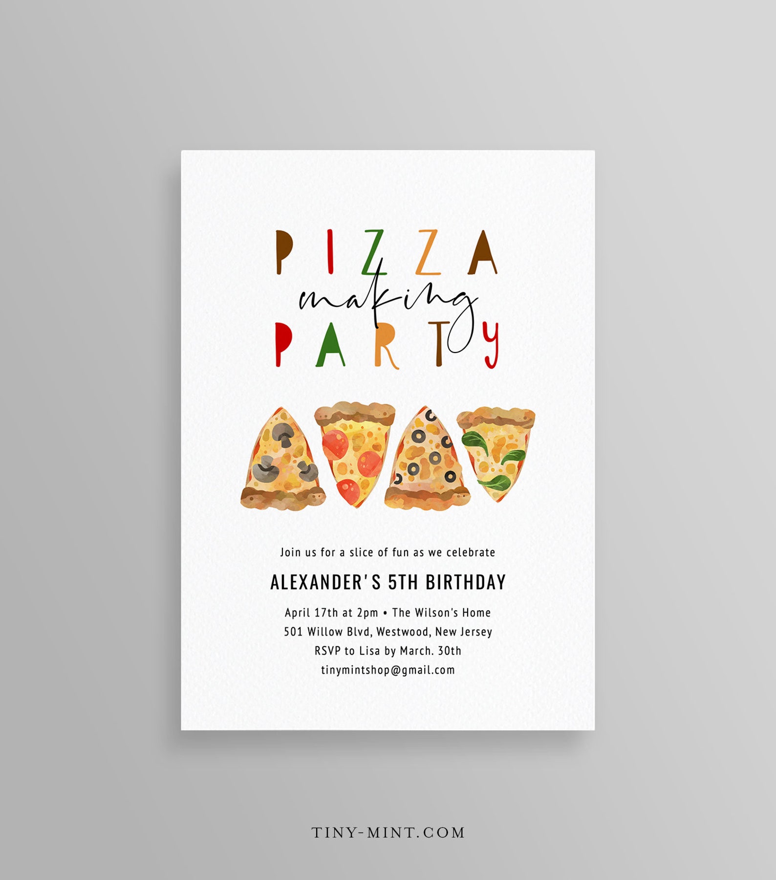 Pizza Making Party Invitation Template Printable Pizza | Etsy