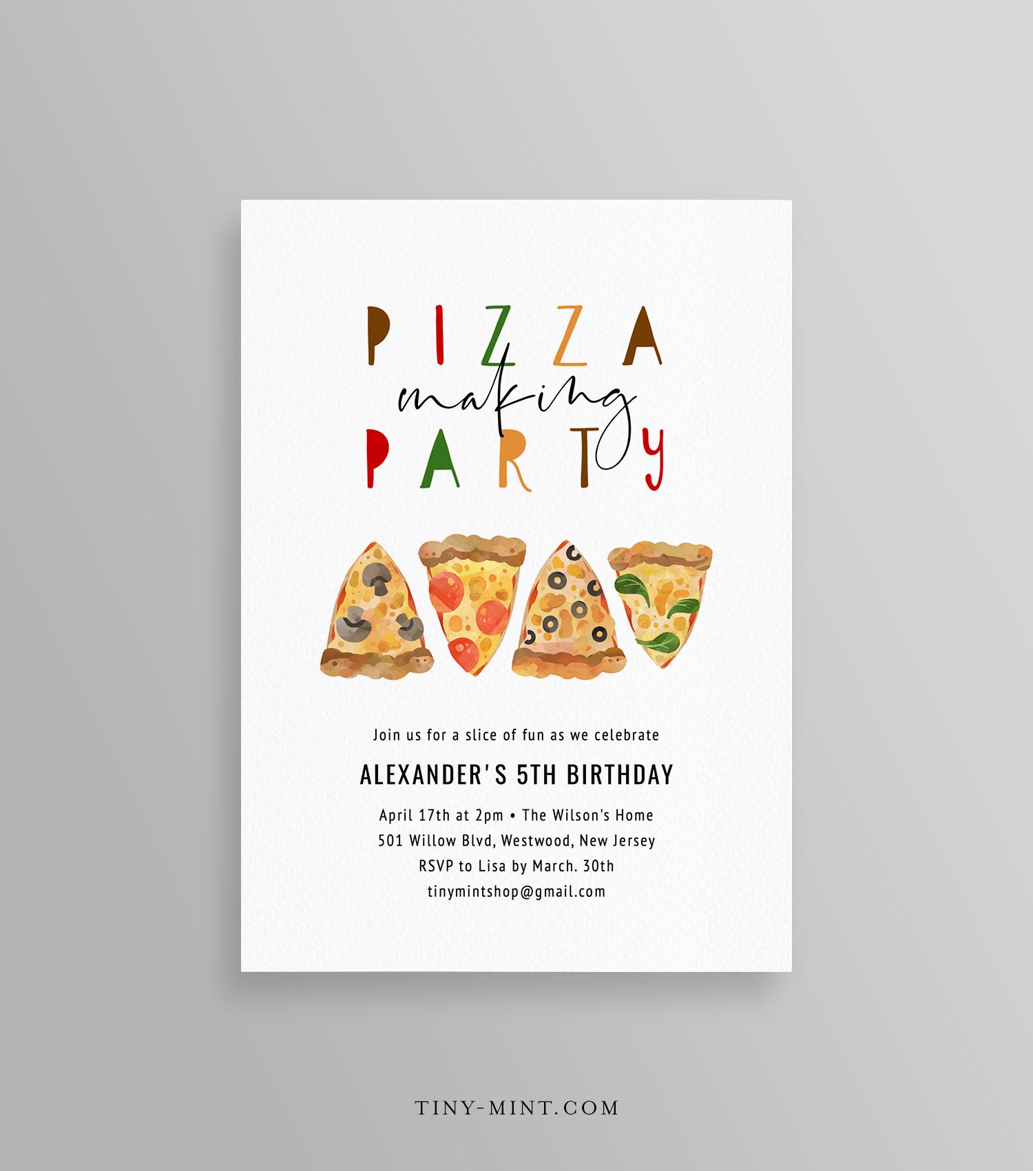 Pizza Party Invitation Wording