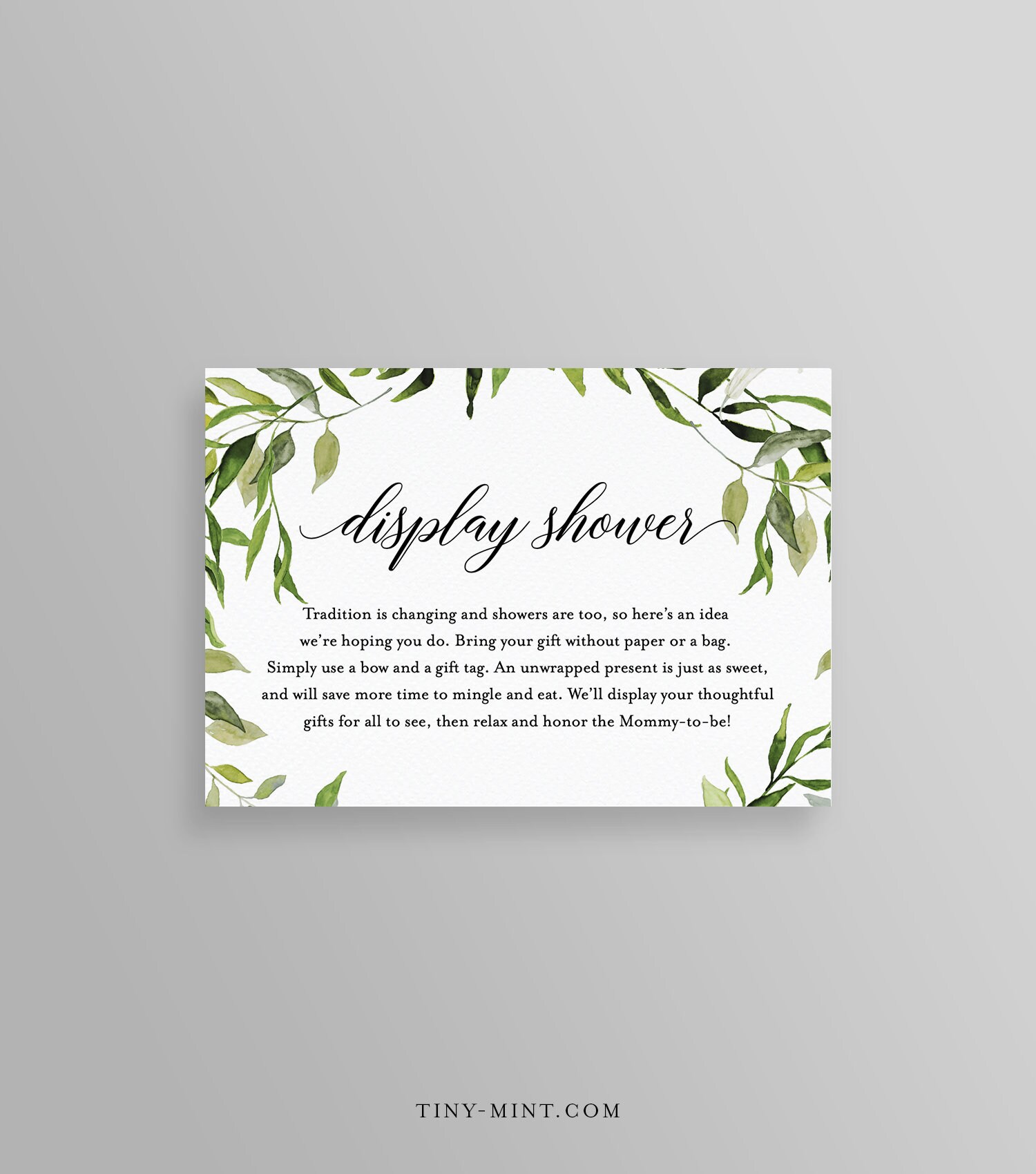 Display Shower Template Baby Shower Invitation Insert | Etsy