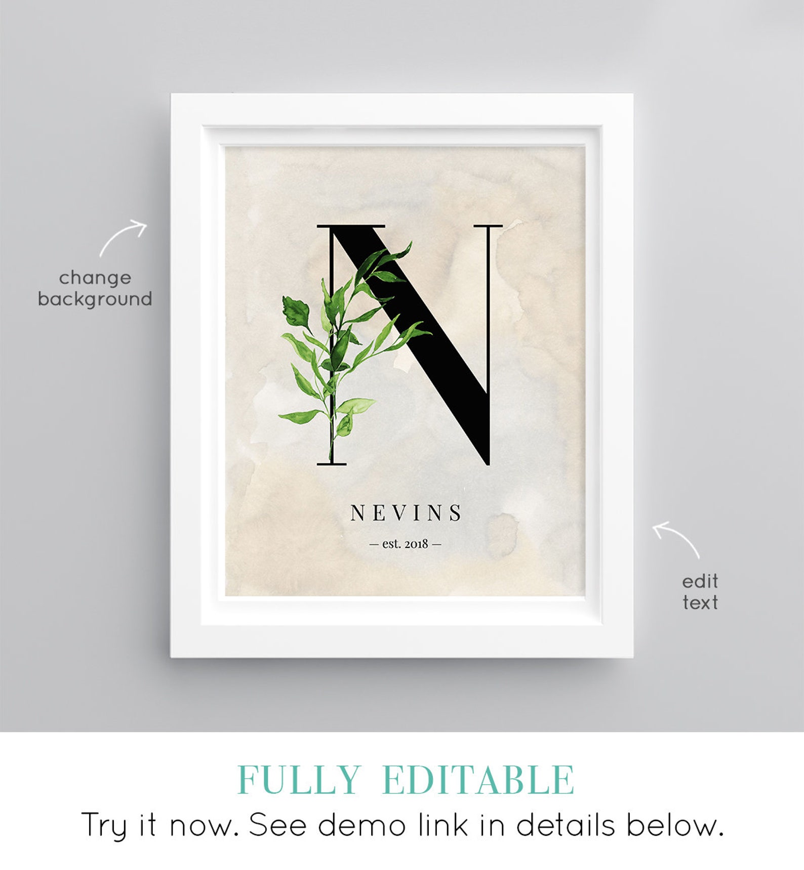 Monogram Wedding Gift Personalized Wall Art Family Name | Etsy