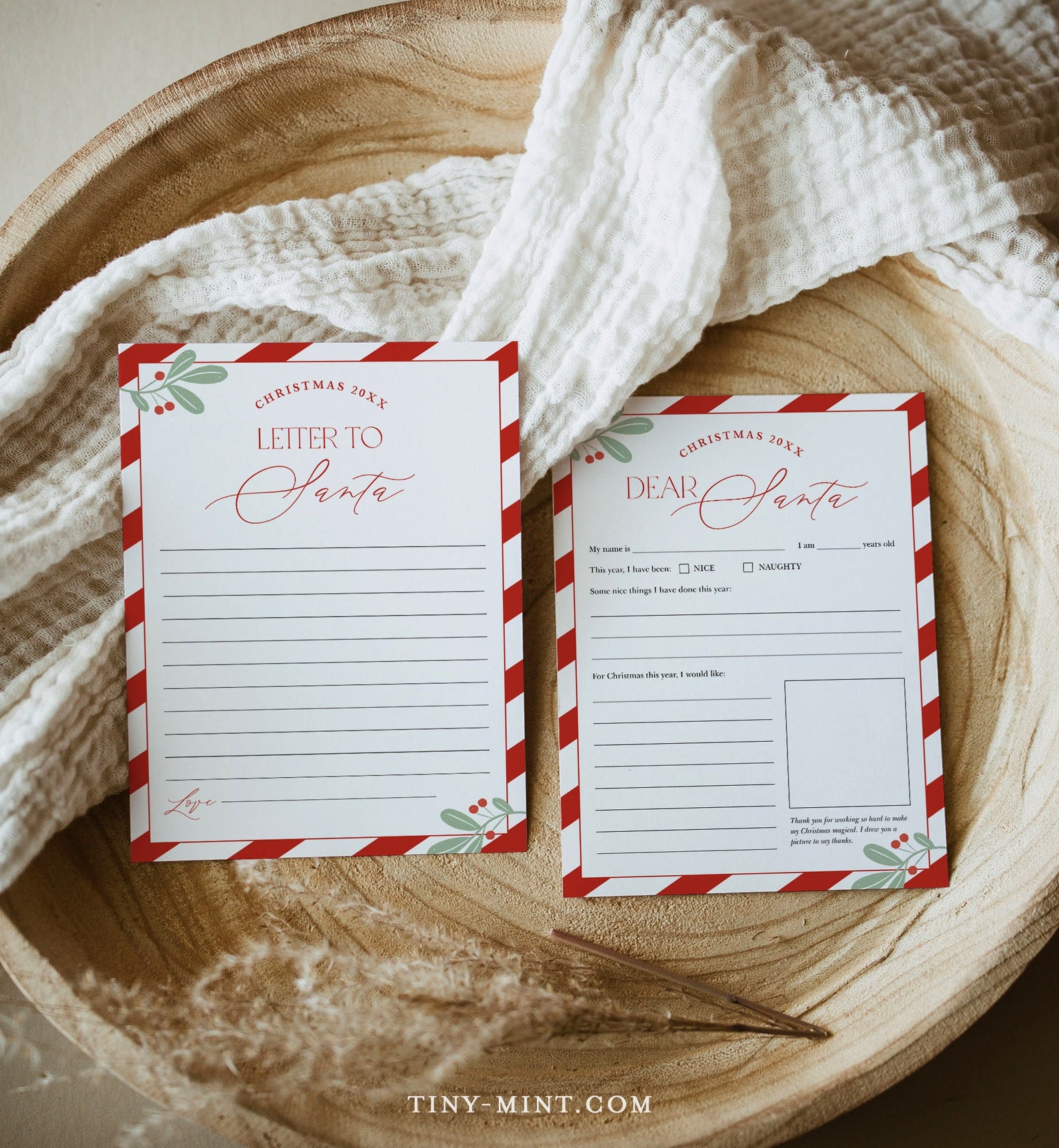 Letter to Santa Claus Template Christmas Wish List Dear - Etsy