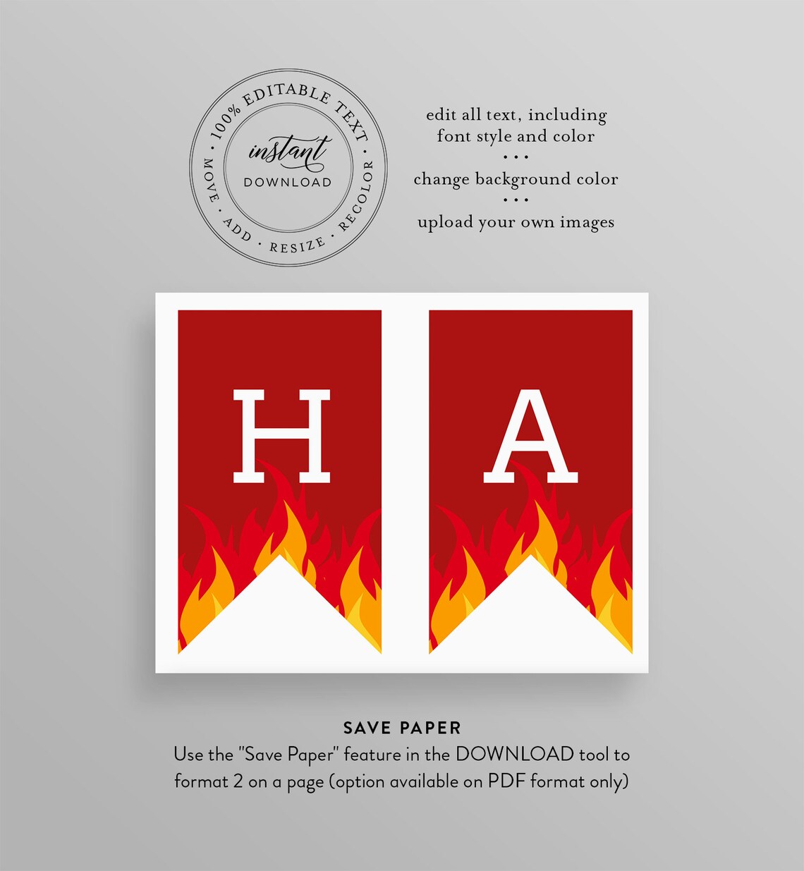 Fire Truck Banner Printable Bunting Banner Firefighter - Etsy