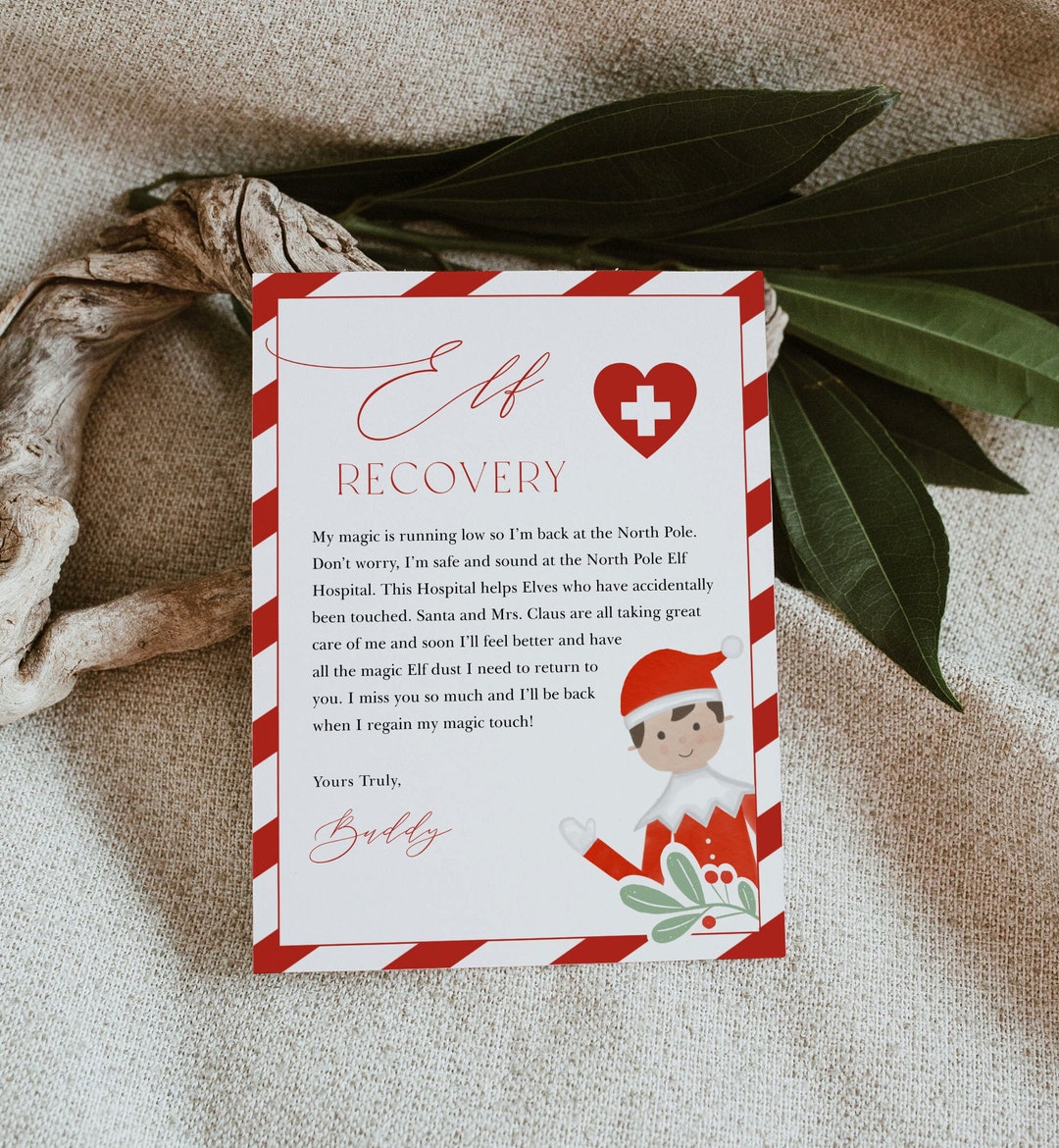 Elf Recovery Letter Elf Hospital Elf Sick Notice Lost - Etsy