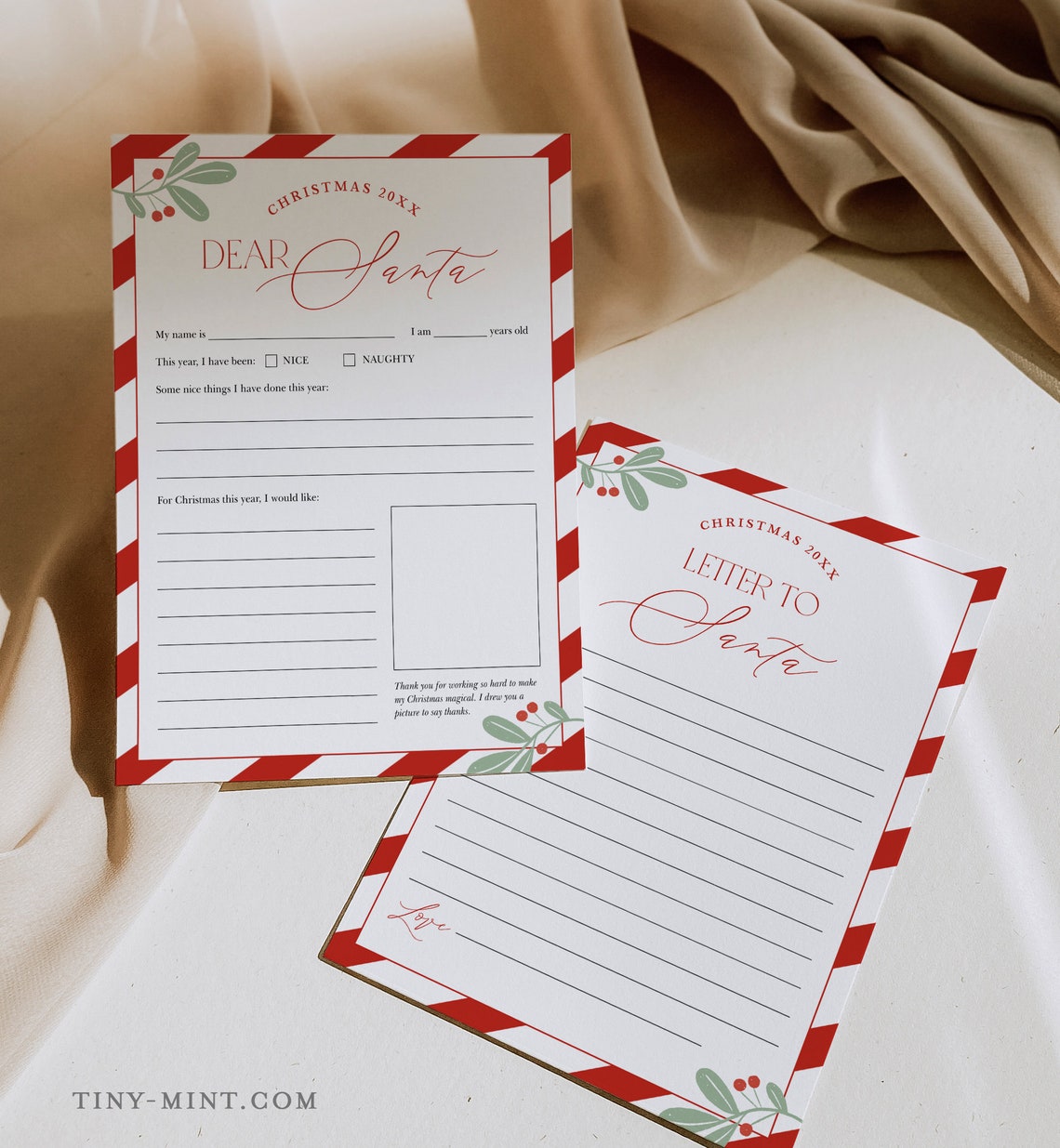Letter to Santa Claus Template Christmas Wish List Dear - Etsy