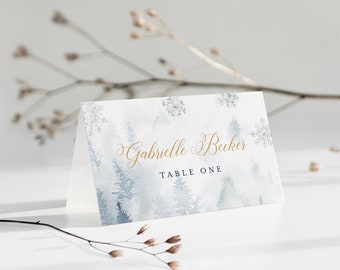 Snowflake Place Card | Etsy