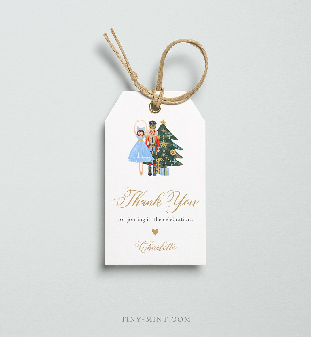Nutcracker Christmas Tag Template, Printable Holiday Favor Tag, Gift ...