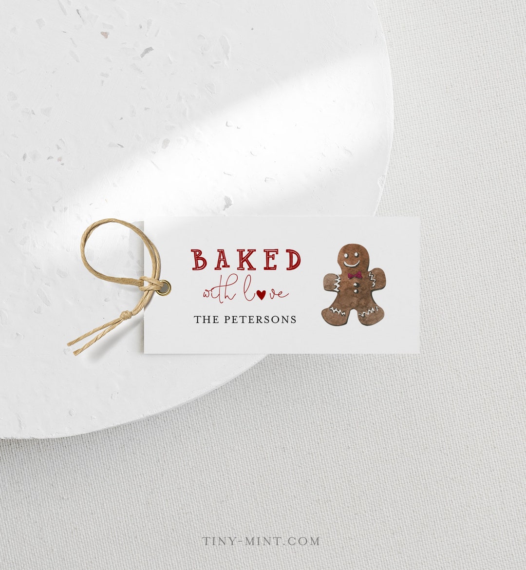 Holiday Cookie Tag Template, Printable Christmas Gift Tag, Baked With ...