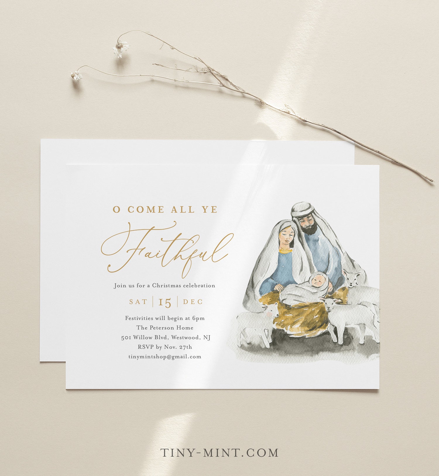 Religious Christmas Invitation Church Party Baby Jesus Come - Etsy