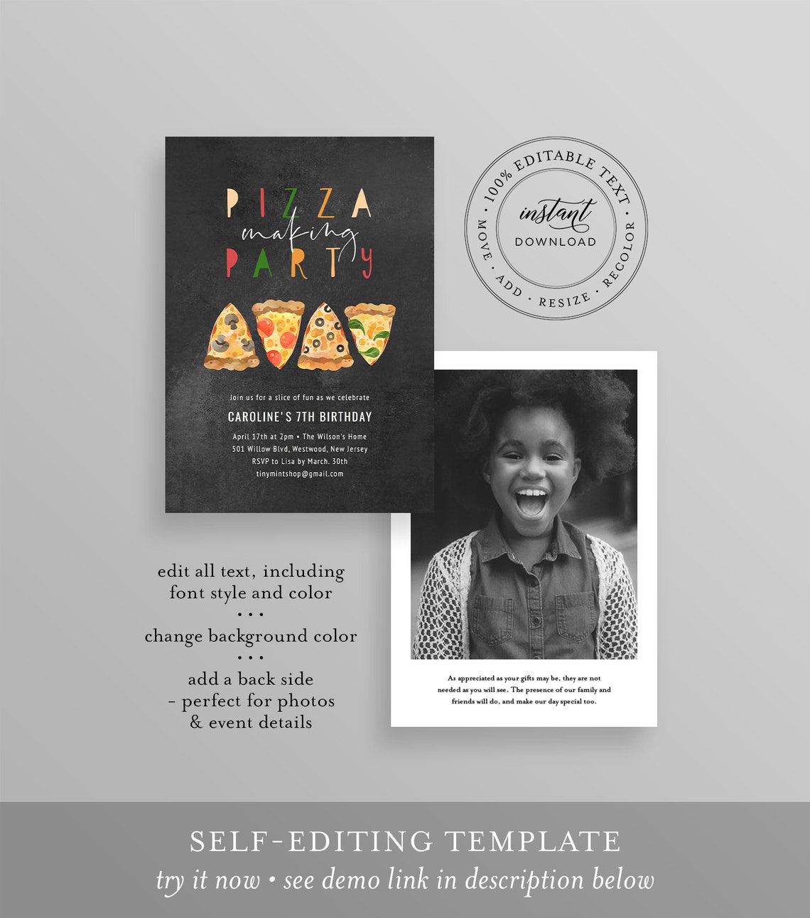 Pizza Making Party Invitation Template Printable Pizza - Etsy