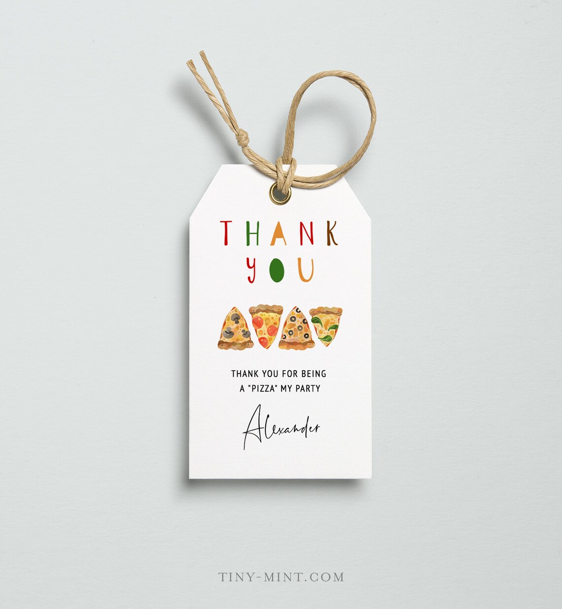 Pizza Favor Tag Template Pizza Party Birthday Party Thank | Etsy