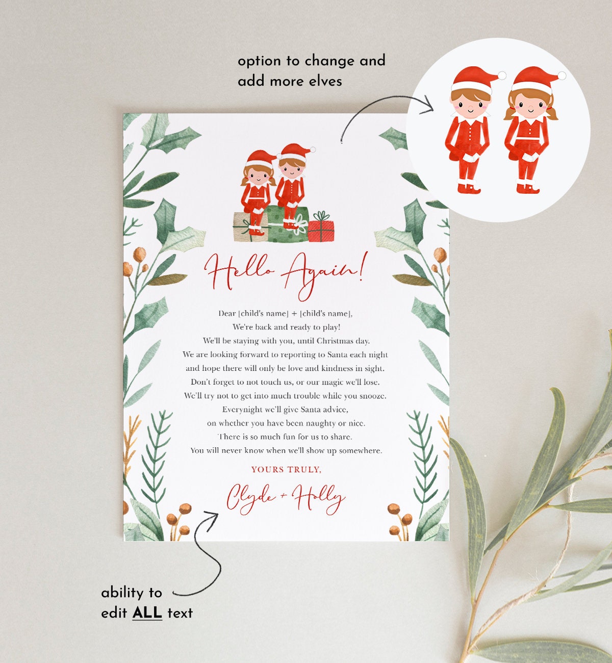 Goodbye Letter From Elves Farewell Letter 100% Editable - Etsy