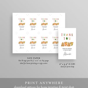 Pizza Favor Tag Template, Pizza Party, Birthday Party Thank You Tag ...