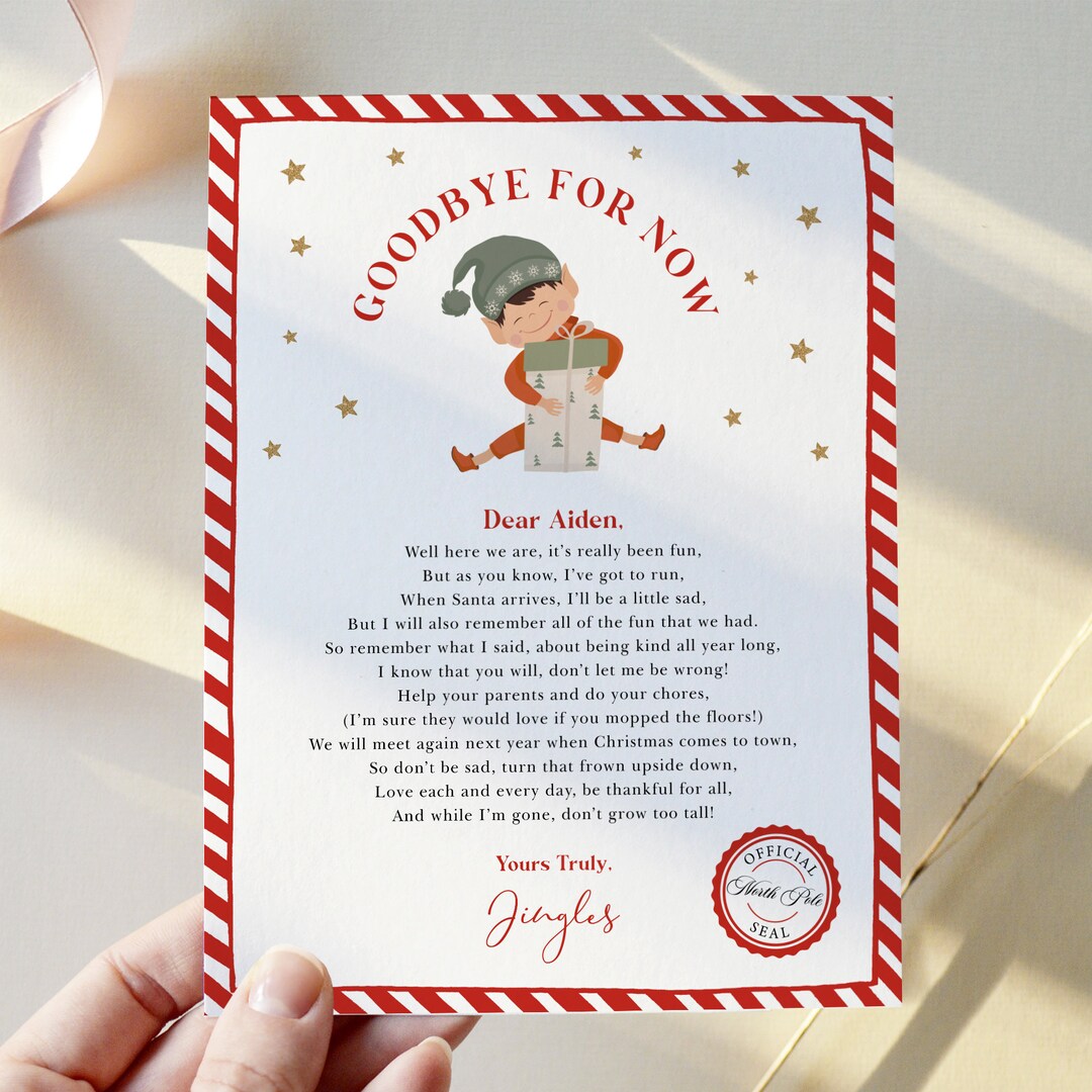 Carta de despedida de Elf Nota de salida de Elf Despedida - Etsy España