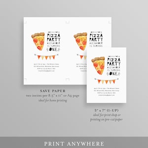 Pizza Party Invitation Template, Pizza Birthday Invite, DIY Pizza ...