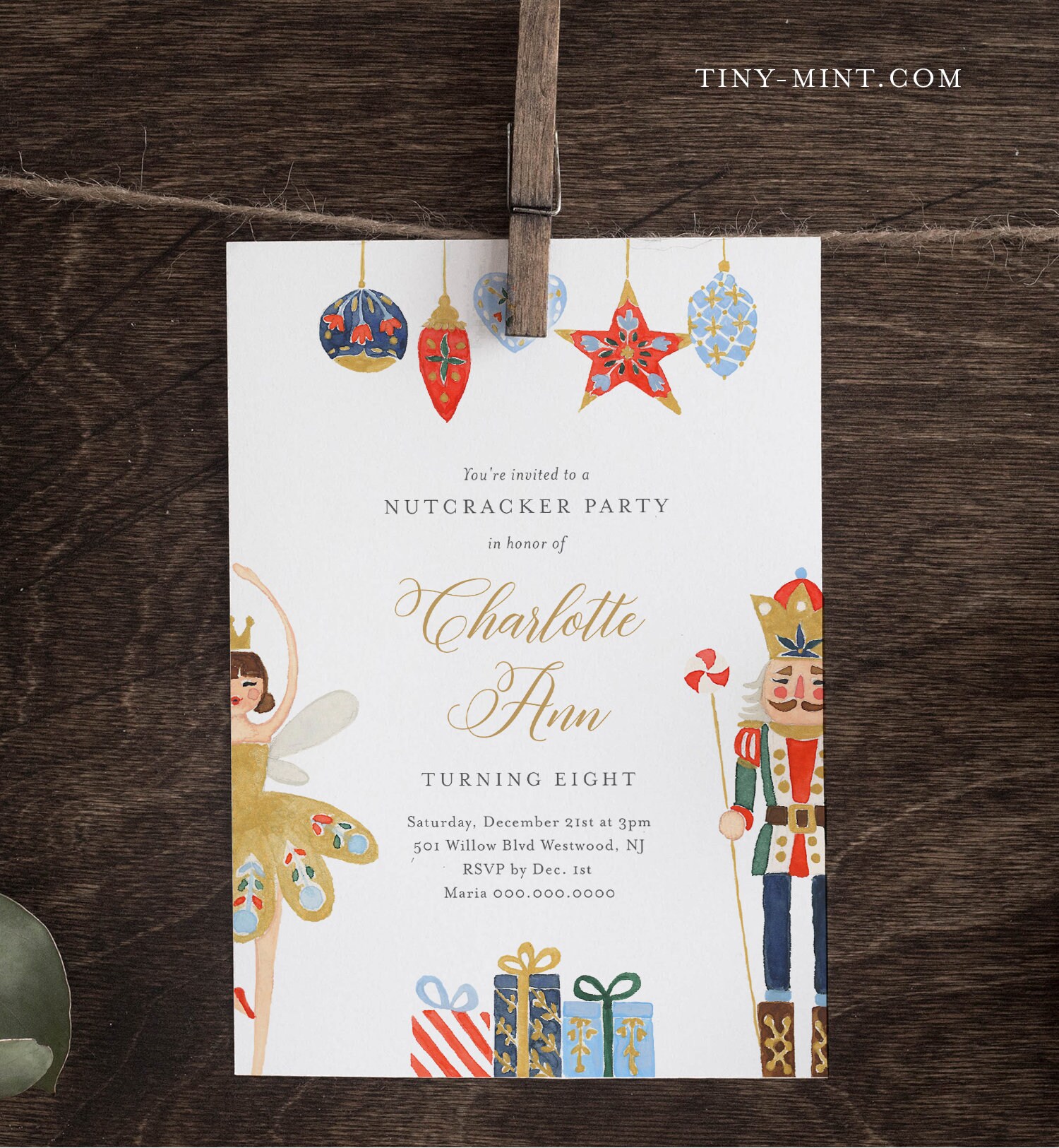 Nutcracker Birthday Party Invitation Template Nutcracker | Etsy