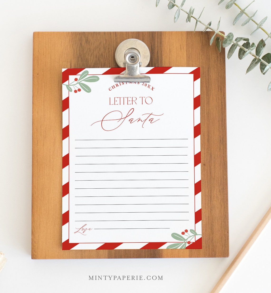 Letter to Santa Claus Template, Christmas Wish List, Dear Santa, Santa ...