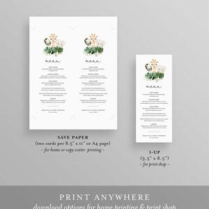 Safari Party Menu Card, Cute Baby Animals Menu Template, Printable ...