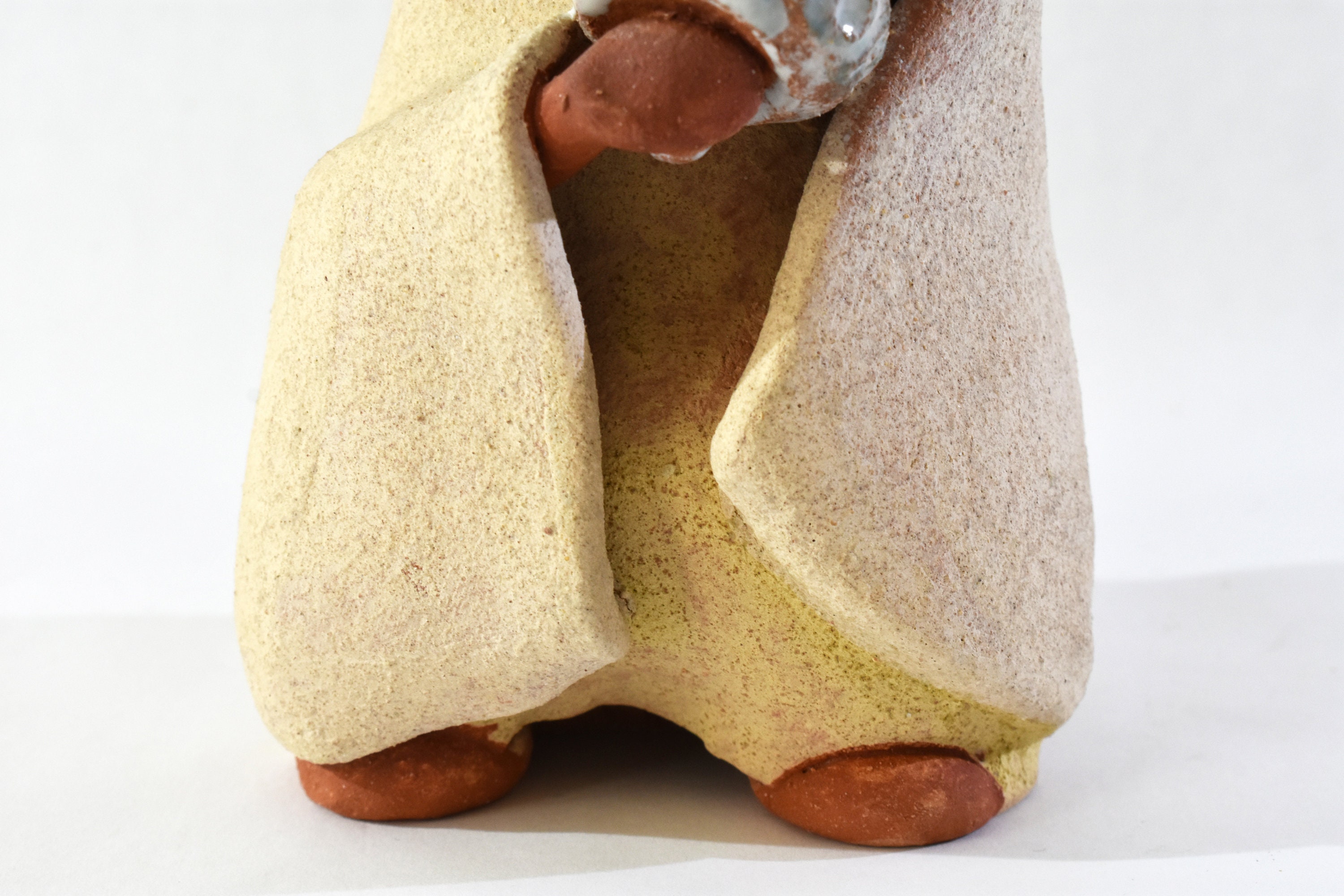 Vintage Signed Modernist David Kalderon Art Pottery Rabbi Figurine ...