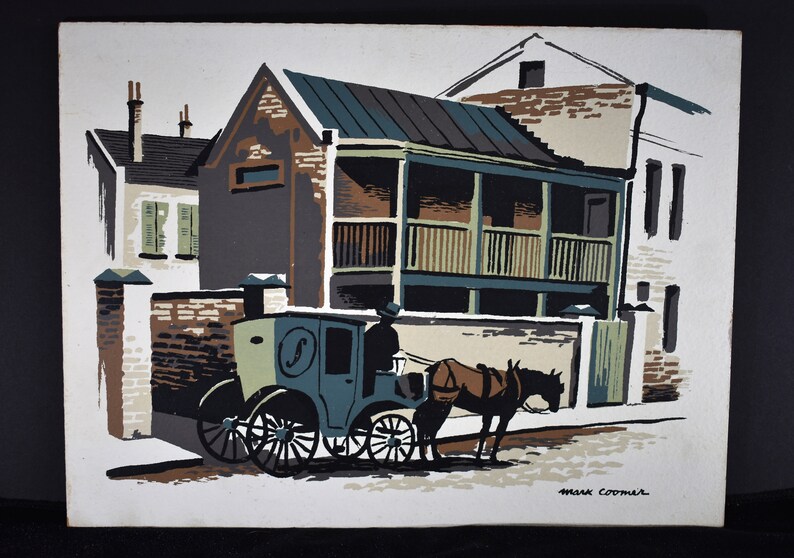Mid Century Limited Edition Mark Coomer Serigraph St.charles | Etsy