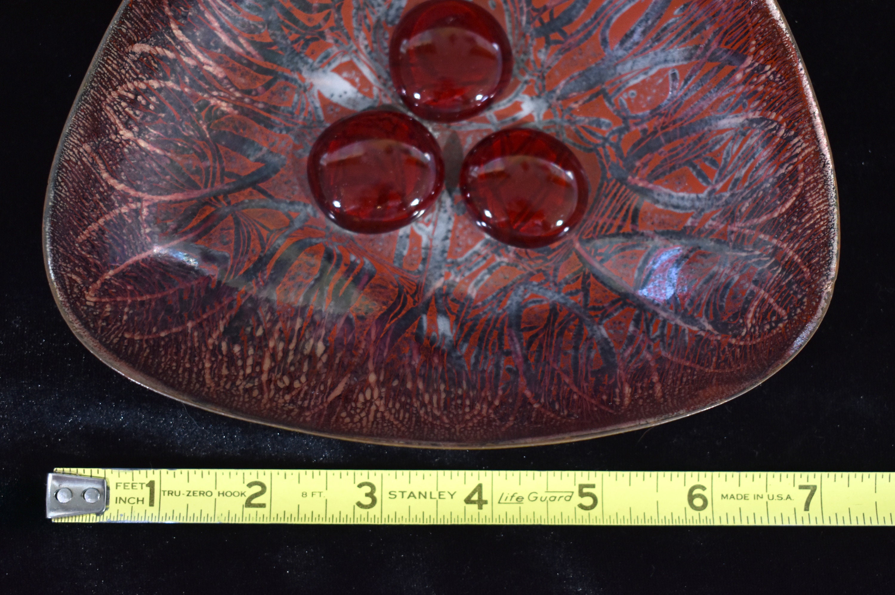 Vintage Mid Century Modern Signed Triangular Enamel Copper | Etsy