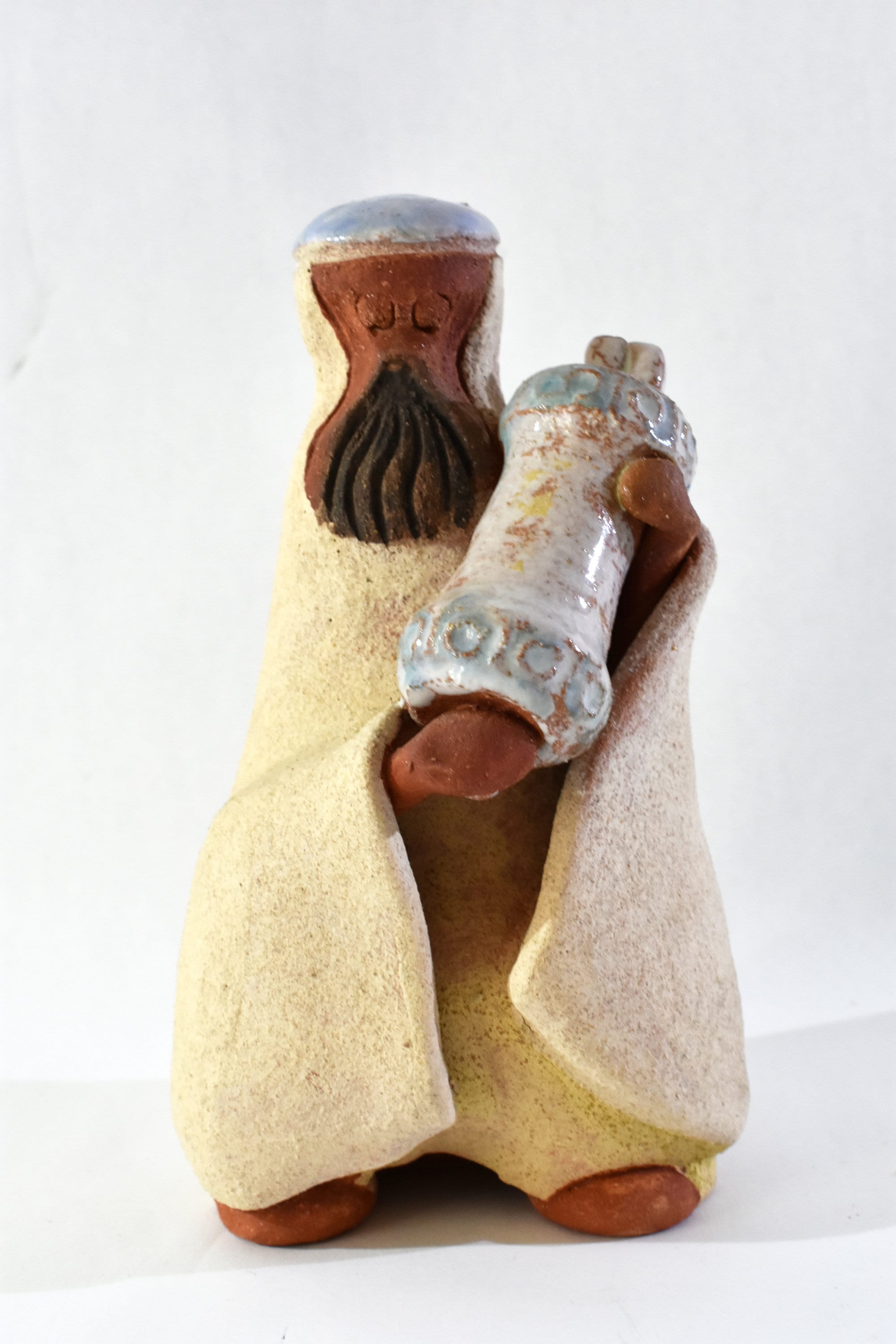 Vintage Signed Modernist David Kalderon Art Pottery Rabbi Figurine ...