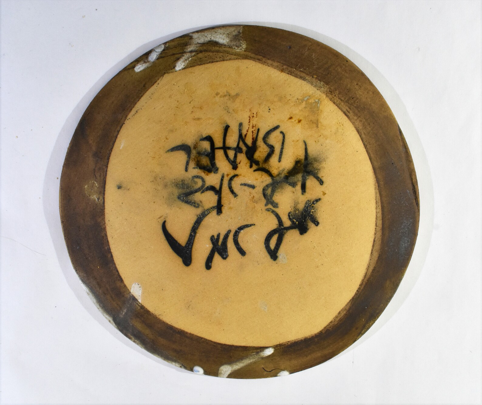 Vintage Signed Modernist Israeli Glazed Art Pottery Plate,, Free ...