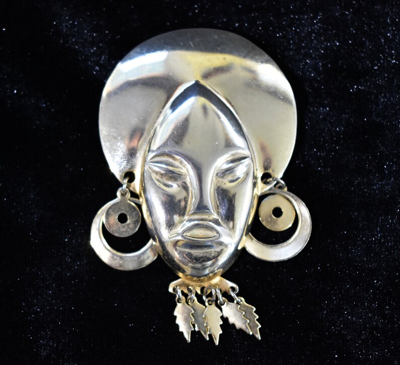 Fabulous Mid Century Gold-tone Exotic Pin and Earrings Set - Etsy