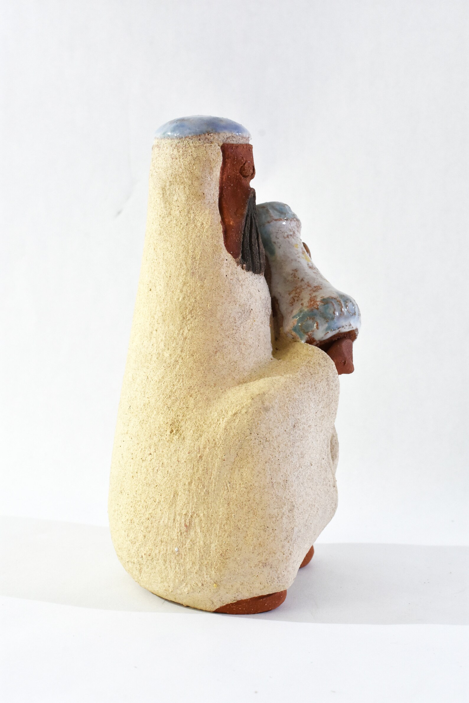 Vintage Signed Modernist David Kalderon Art Pottery Rabbi Figurine ...