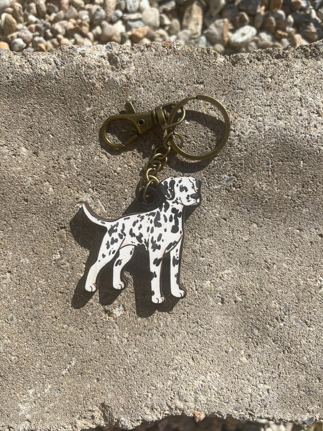 Wood Dalmatian Keychain: Gift for Dog Lovers, Vet Techs, Veterinarians, and Zookeepers Cute ...