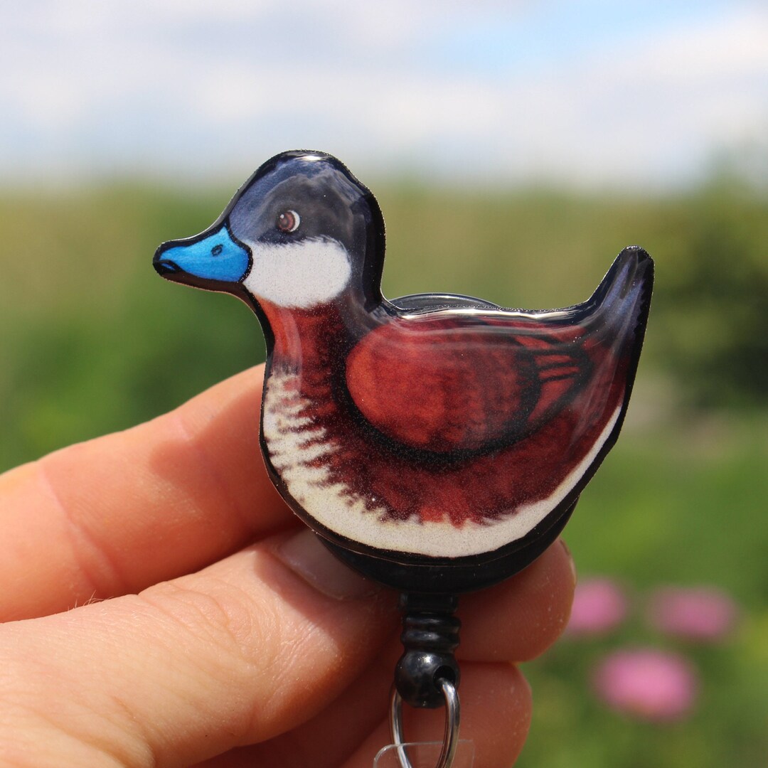 Ruddy Duck Badge Reel Id Holder: Gift for Bird Lovers, Nurses, Vet ...